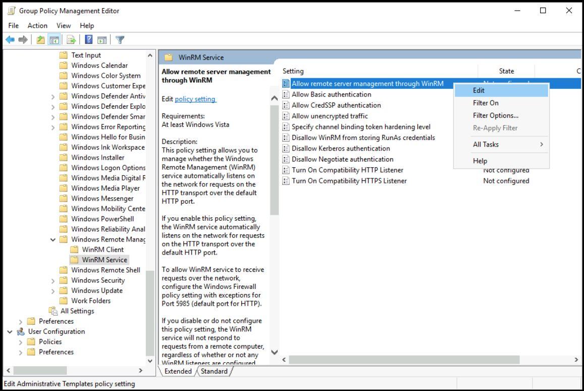 How to enable WinRM with GPO